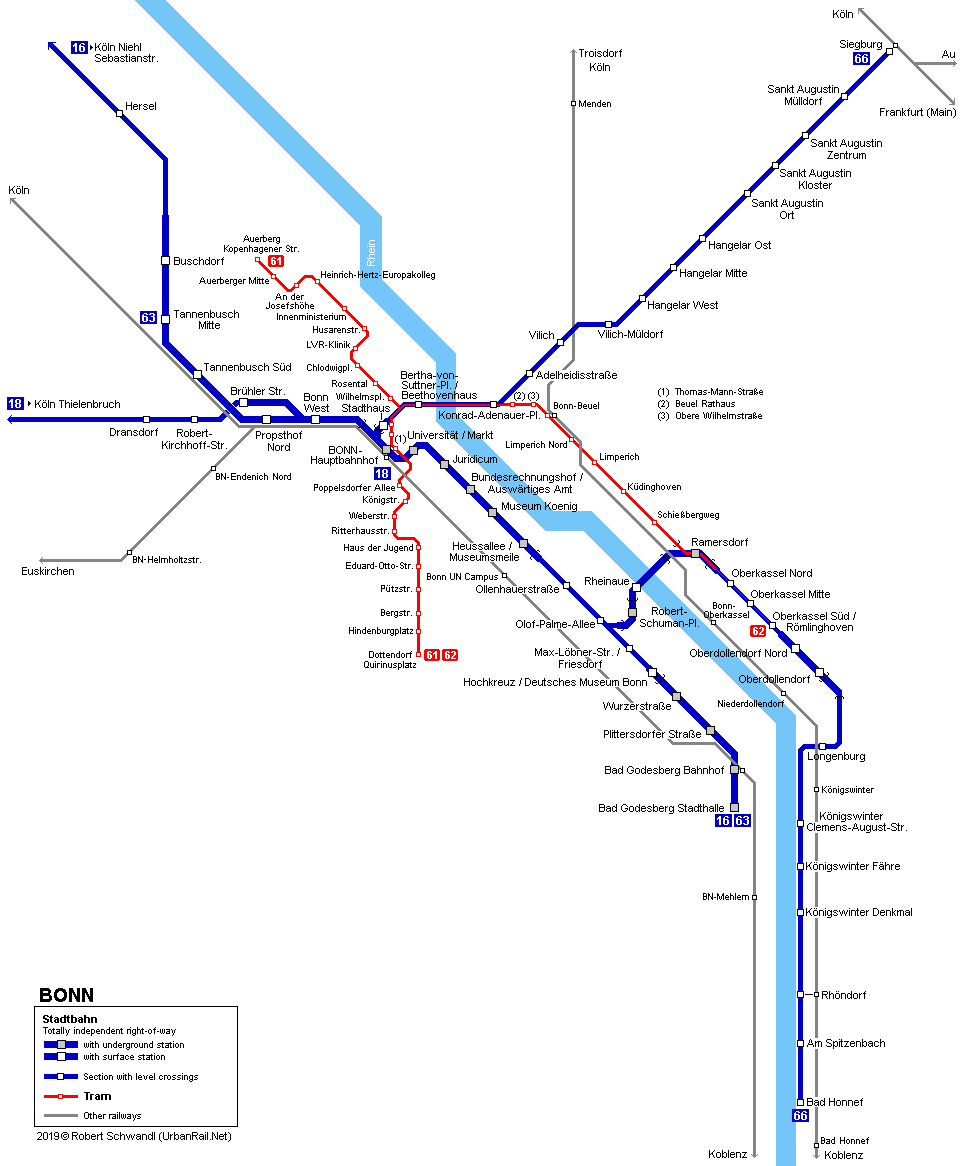 UrbanRail Net Europe Germany BONN Stadtbahn UrbanRail Net Europe Germany BONN Stadtbahn